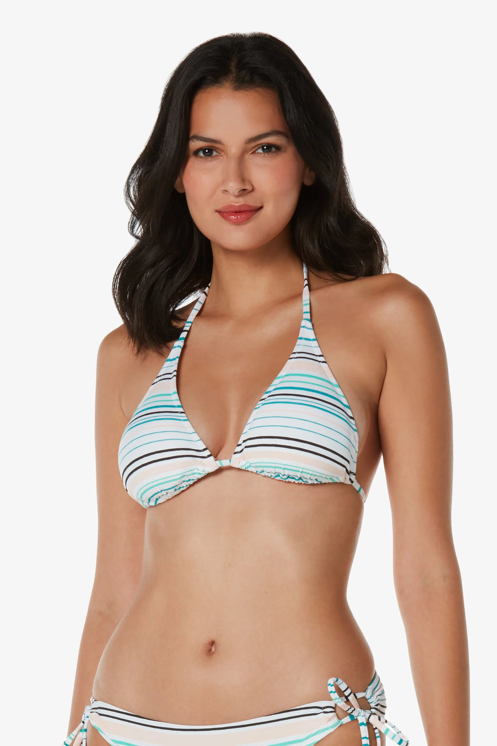 String Bikini Top, Textured Coastal Stripe, Helen Jon