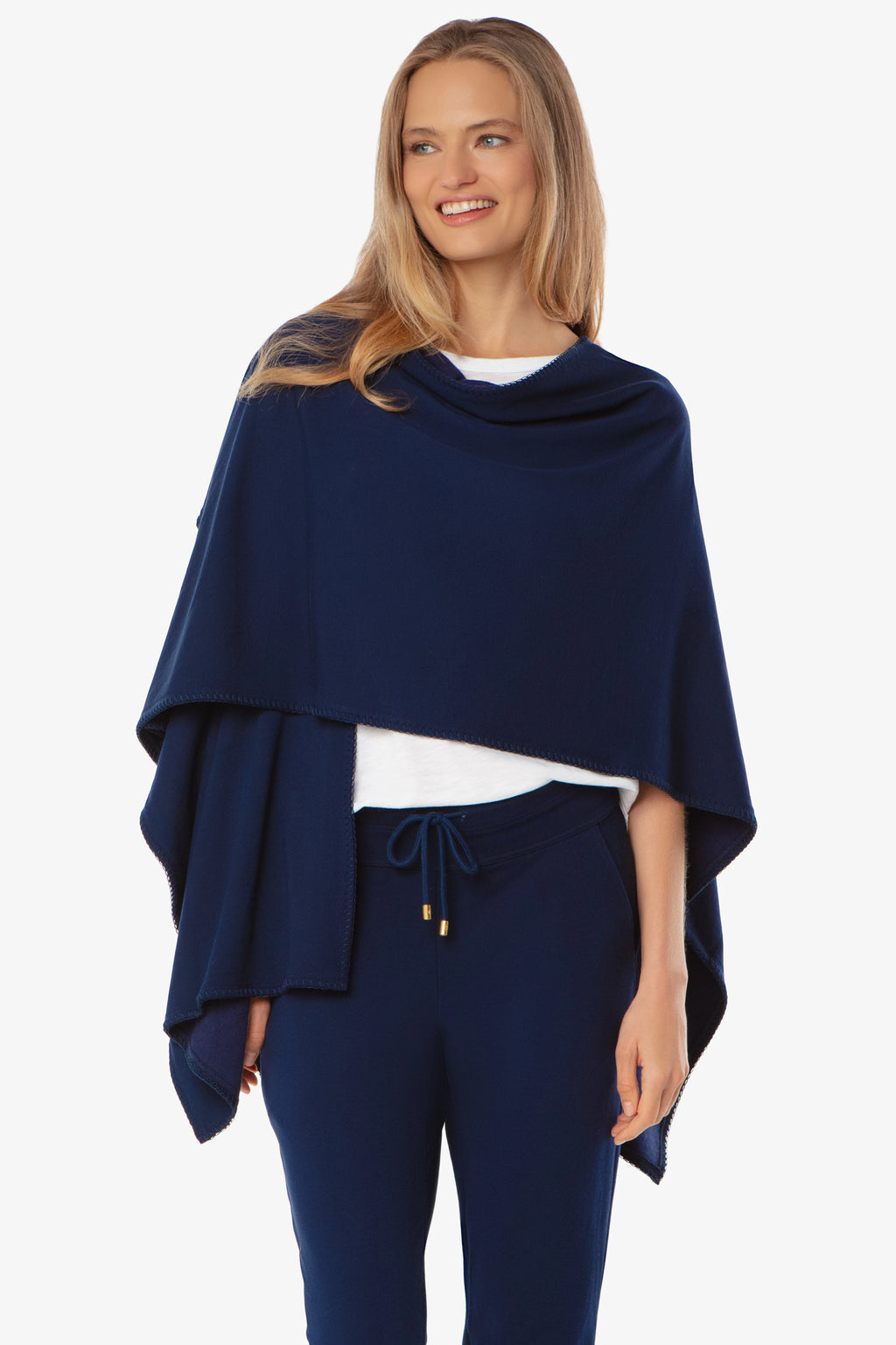 Maxwell Wrap, Navy, Blue, Helen Jon